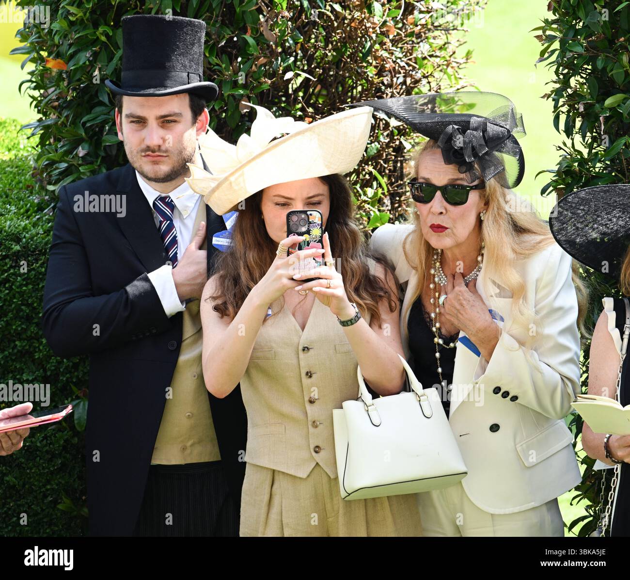 London, UK. June 19th, 2025. Jerry Hall, Anouk Jagger and Gabriel ...