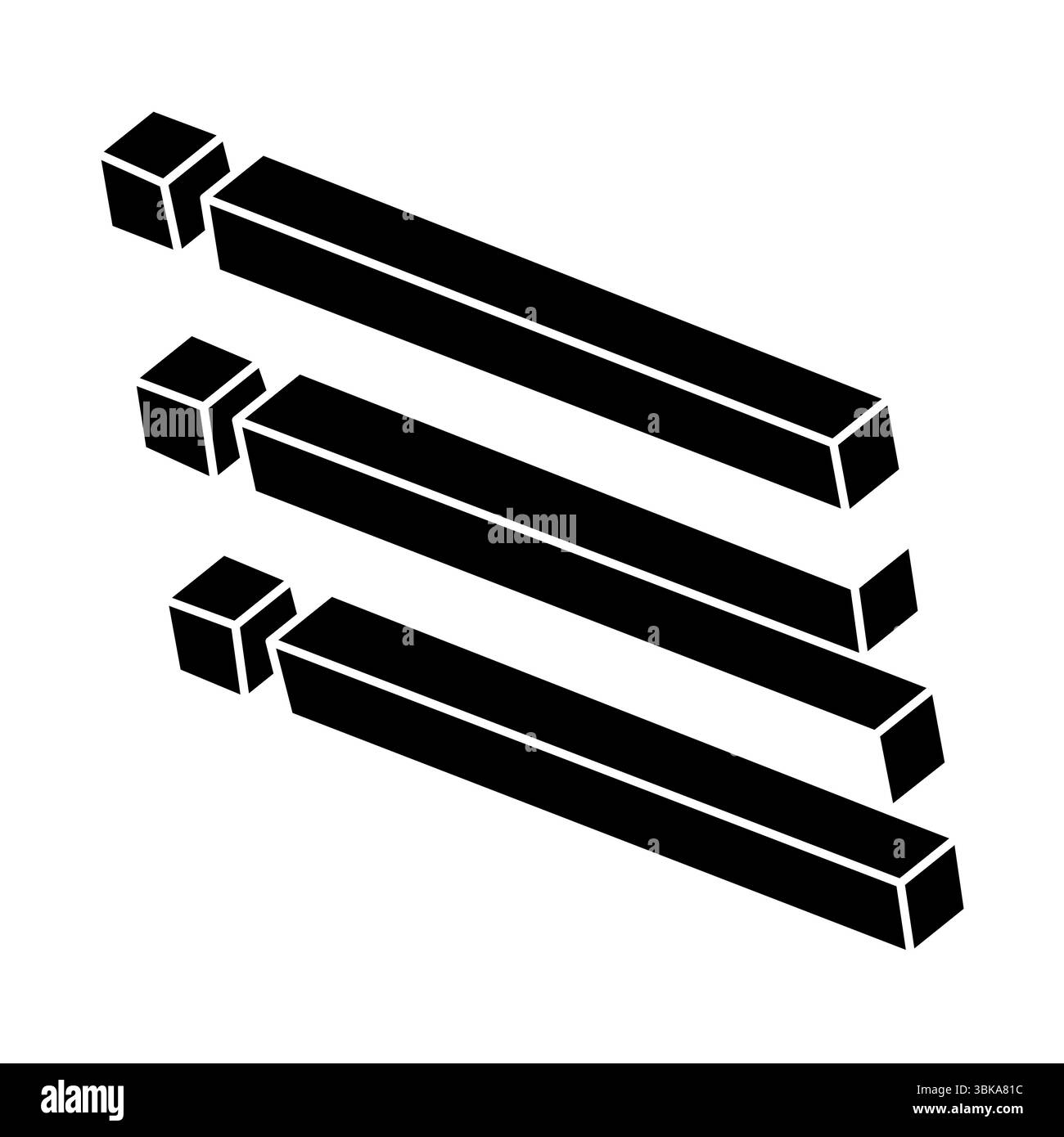 Impossible object. Optical illusion shape. 3d illustration. Geometric ...