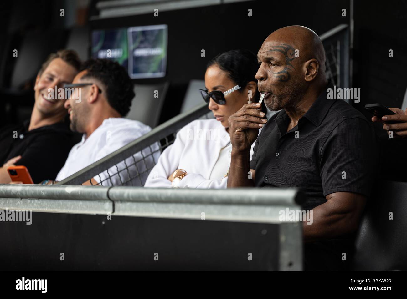 Berlin, Germany. 19th June, 2025. Mike Tyson, former boxer, sits in the ...