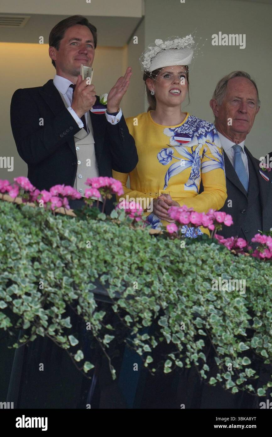 Princess Beatrice and her husband Edoardo Mapelli Mozzi, left, watch ...