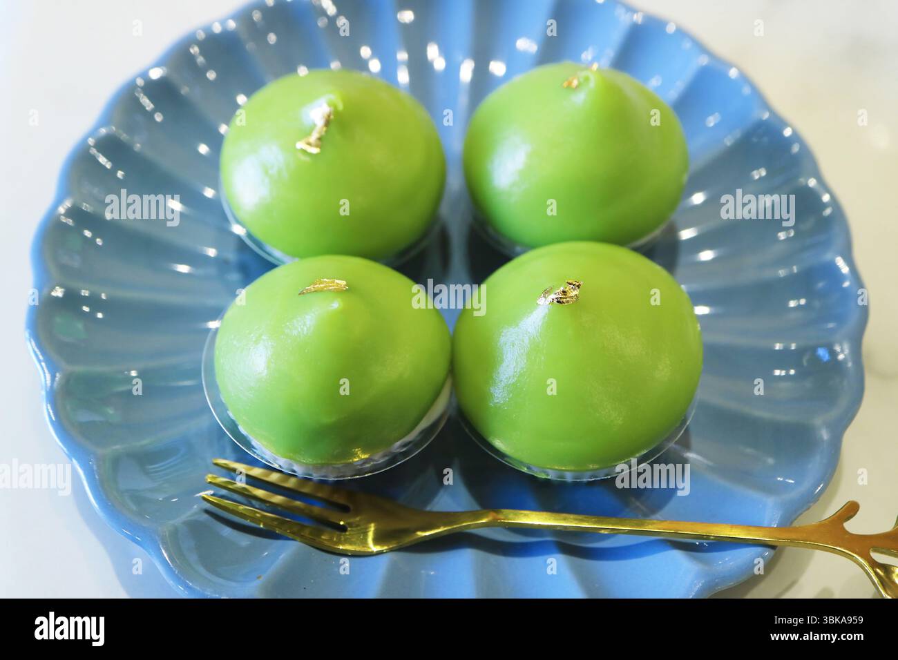 Thai Coconut Milk and Tapioca Starch Pudding Blended with Pandan Leaf ...