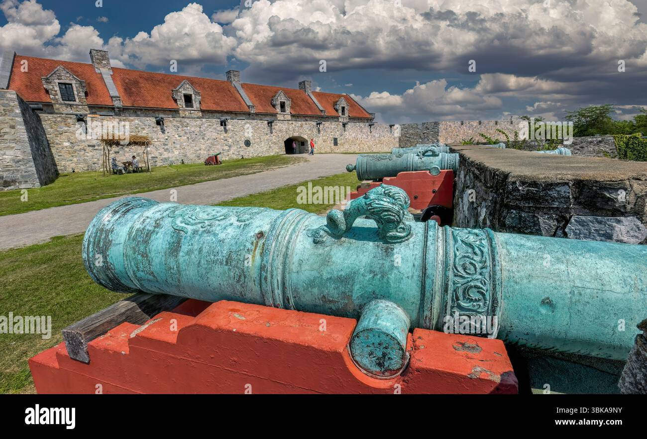 Black Powder Cannons at Fort Ticonderoga, formerly Fort Carillon Stock ...