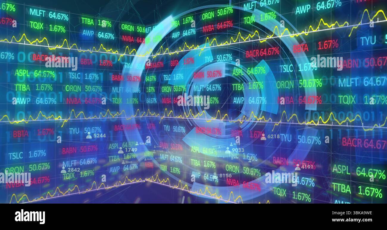 Animating red fluctuating line graph hi-res stock photography and images - Alamy