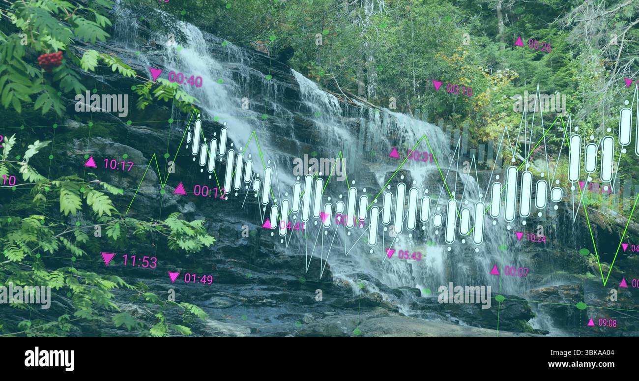 Financial chart overlay flowing over hi-res stock photography and ...