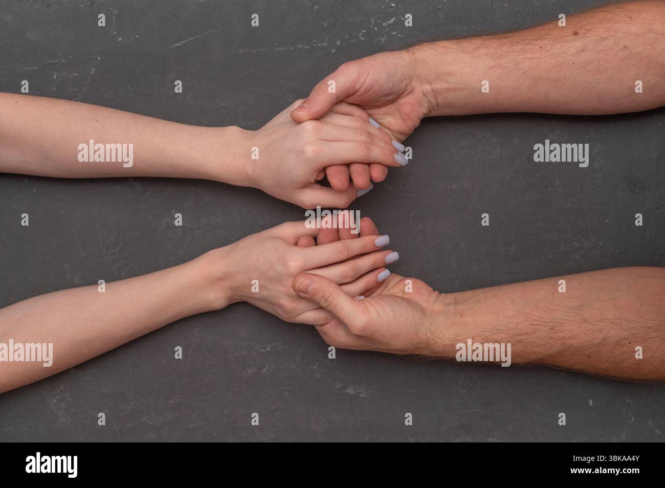 Close physical contact between woman hi-res stock photography and ...