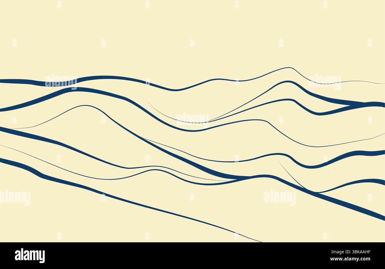 Mountain layout design in oriental style. mountain line art abstract ...