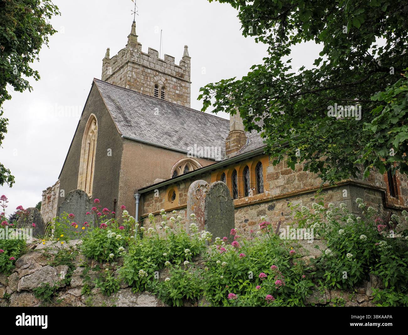 Lustleigh, Devon, England, The church at Lustleigh, Devon Stock Photo ...