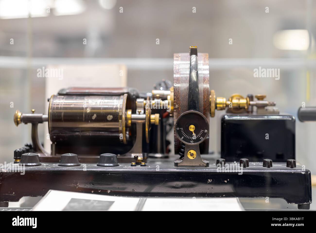 Antique telegraph apparatus in museum display closeup Stock Photo - Alamy