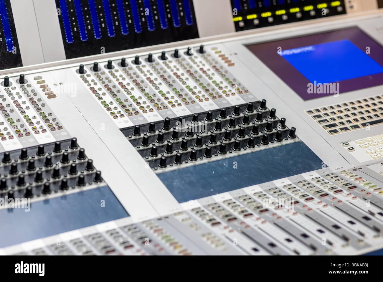 Tv station audio mixer control panel closeup hi-res stock photography ...