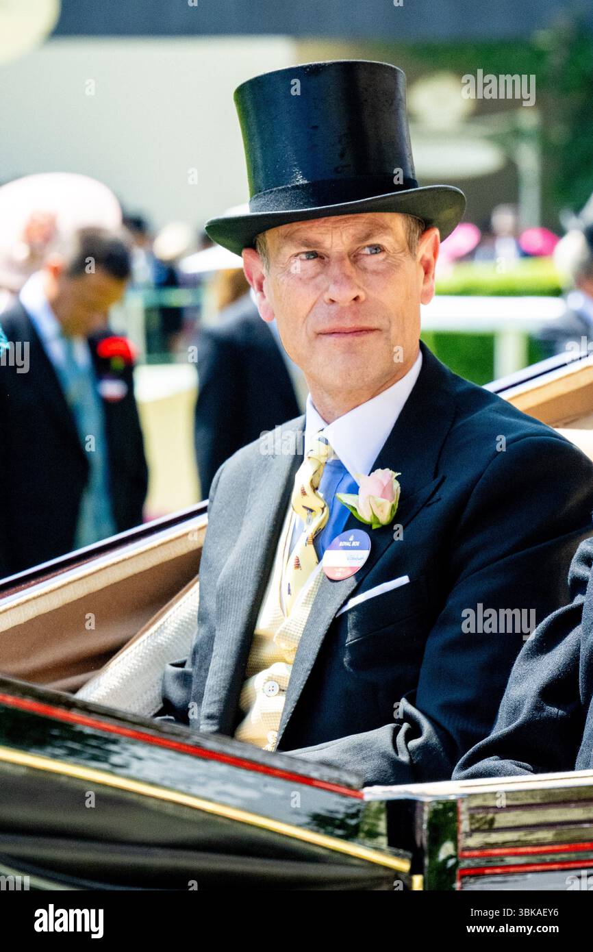 Prince Edward Duke of Edinburgh attending the third day of Royal Ascot ...