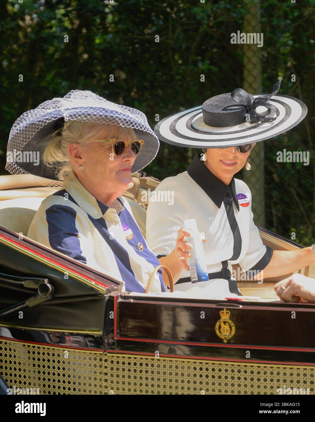 17 Jun 2025 Ascot, UK Zara and Mike Tindall are accompanied in the ...