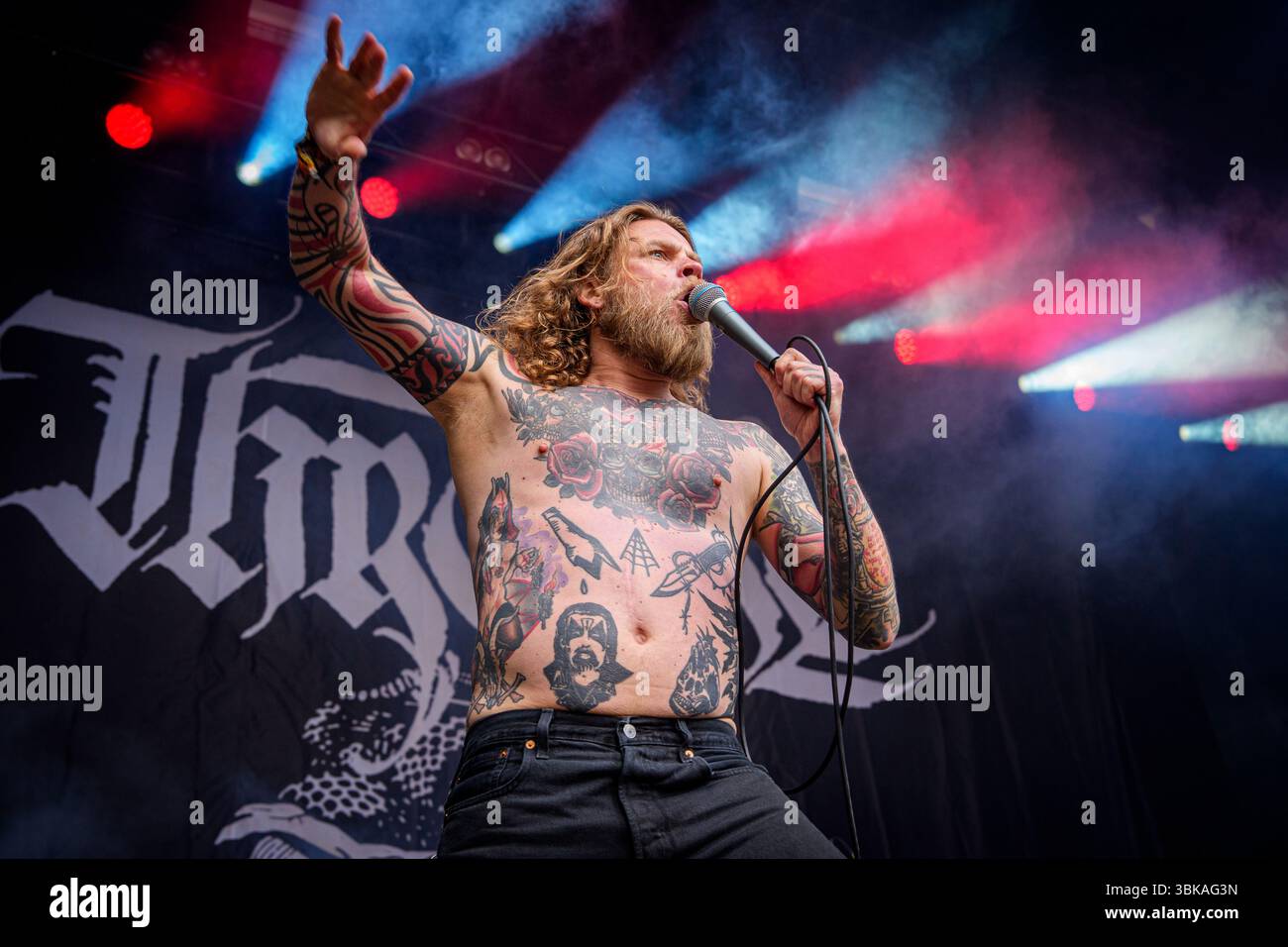 Copenhagen, Denmark. 18th, June 2025. The Danish hardcore band Throwe ...