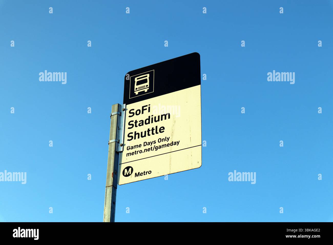 Los Angeles, California: LA Metro Bus Shuttle Stop Sign for SoFi ...