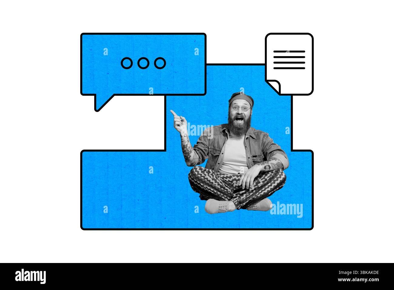 Composite sketch image design trend artwork collage of comic cloud ...