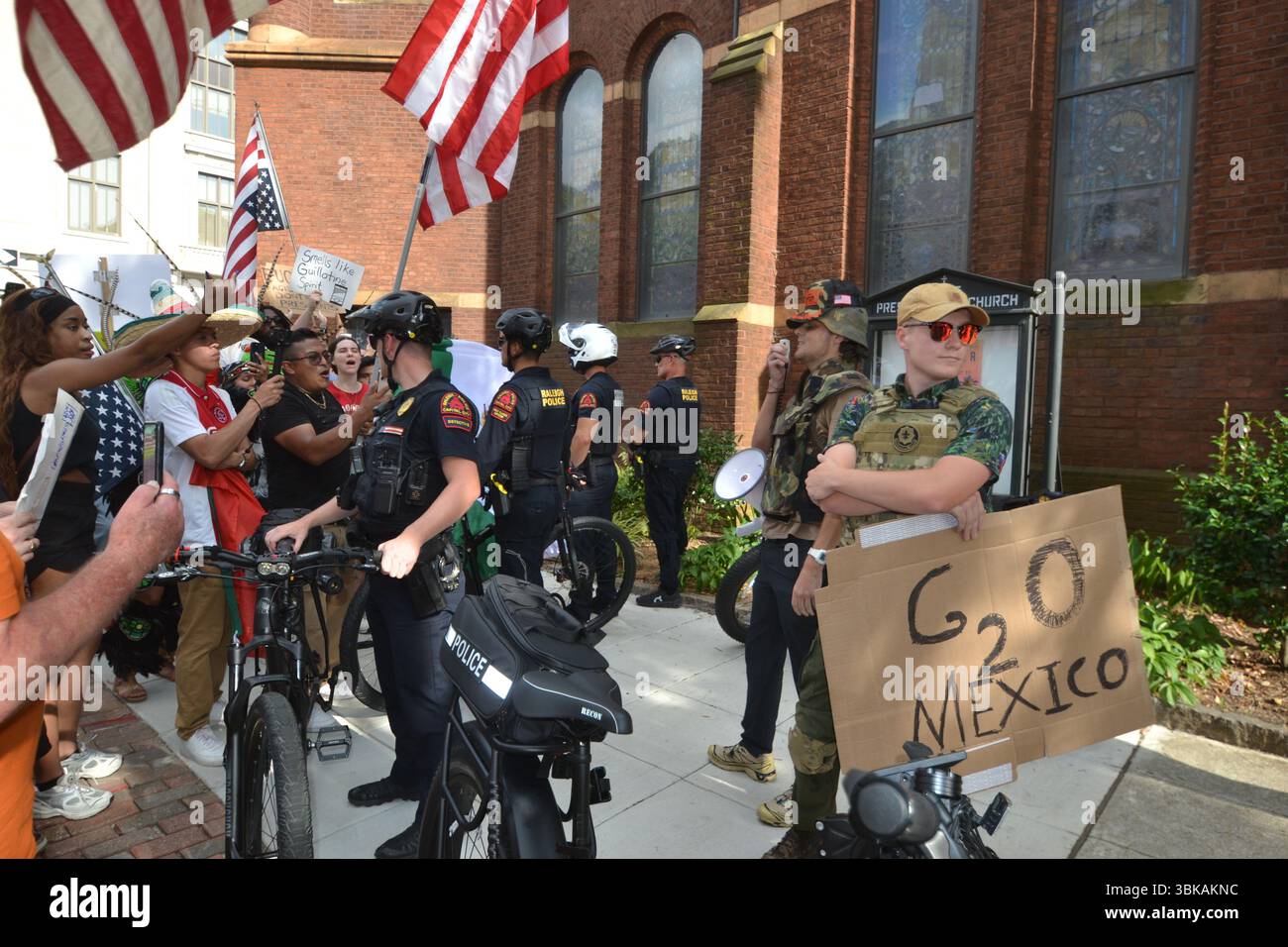 Raleigh Police protest two counter protestors at the 2025 No Kings ...