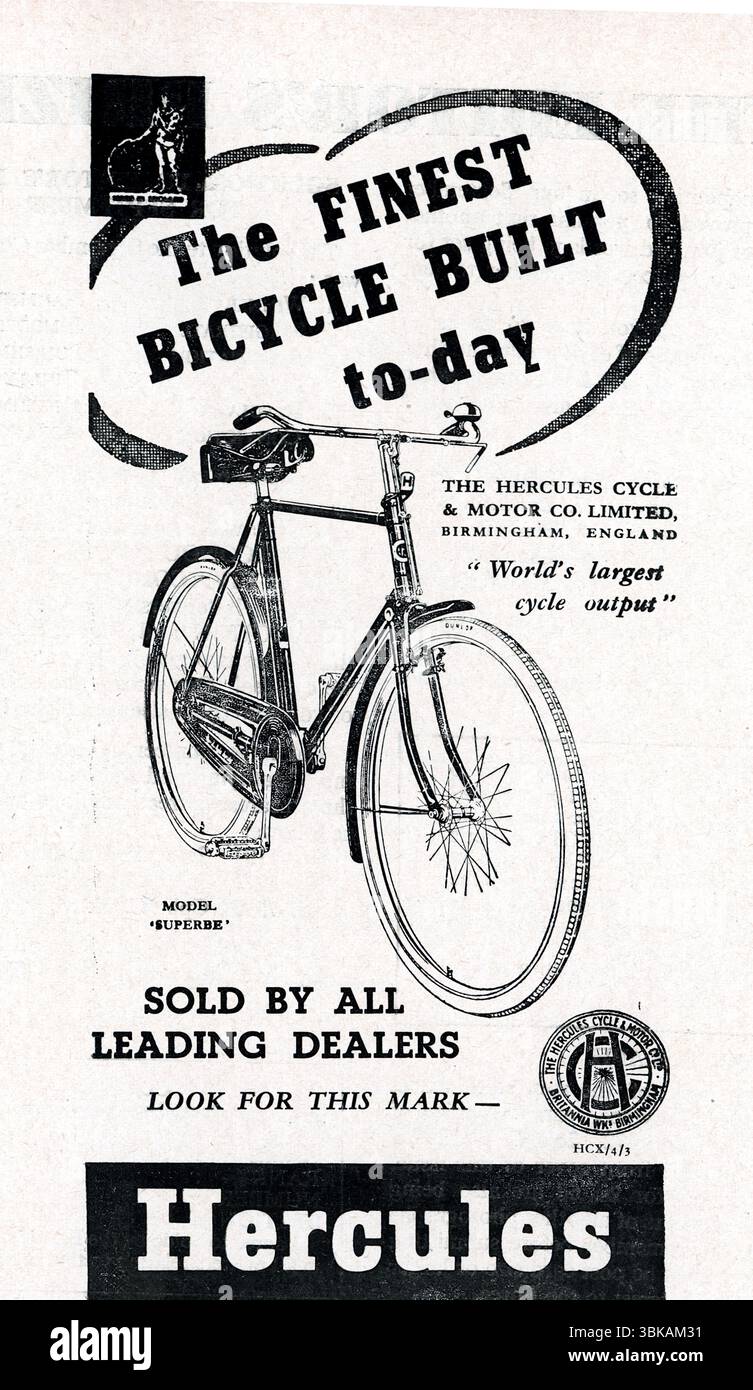 Advertisement for the Hercules Cycle and Motor Company Ltd of ...