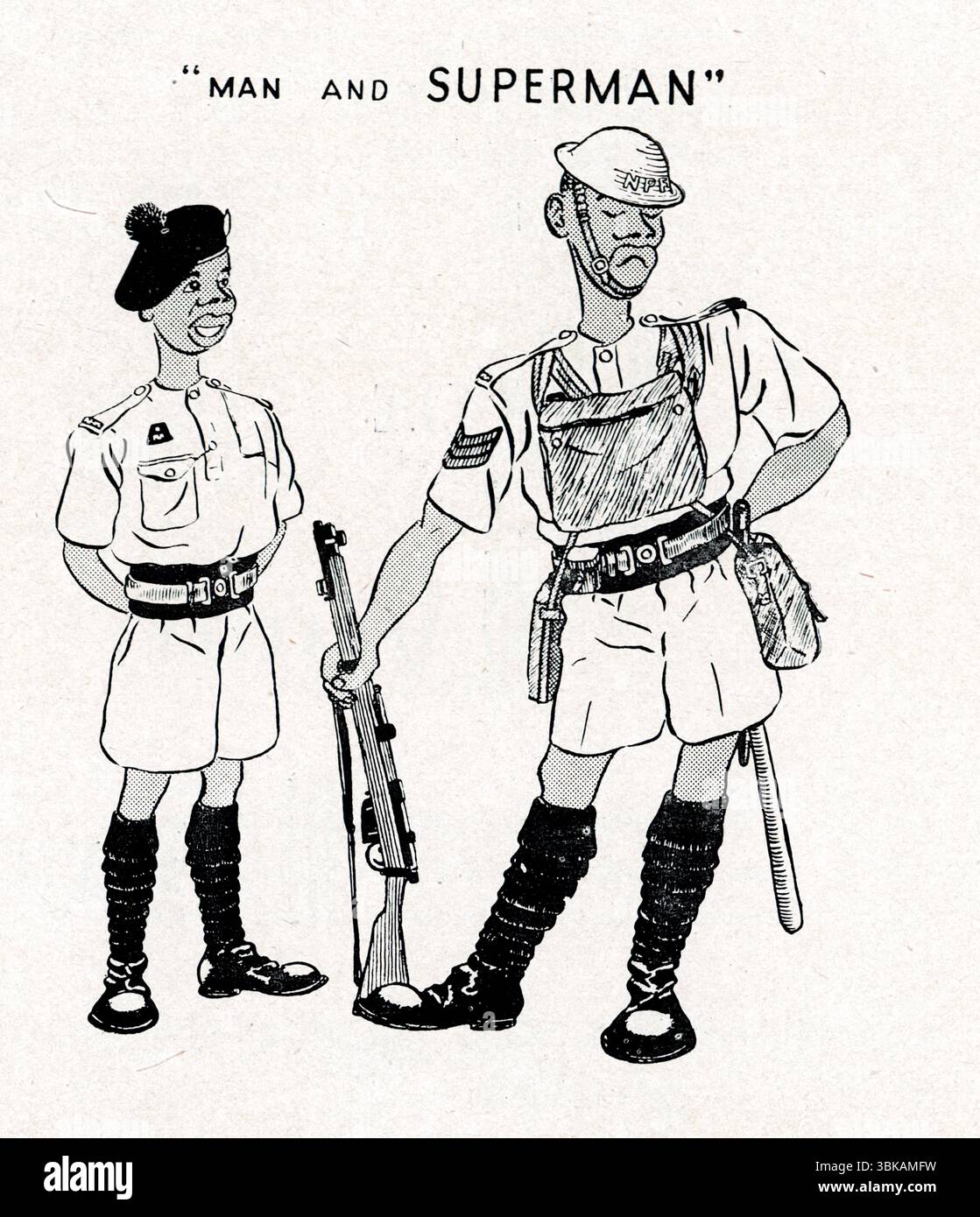 An unattributed illustration: Man and Superman. From a printed example ...