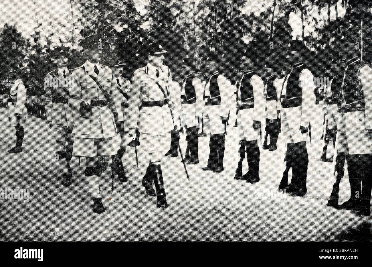 Photograph of the Commissioner inspecting the Parade held at Obalende ...