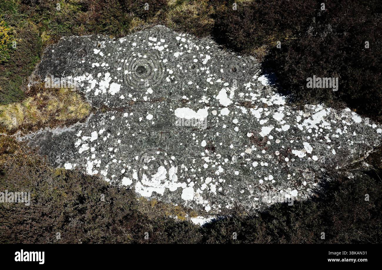 Weetwood Moor 3 aka Bicycle Rock cup and ring mark sandstone outcrop ...
