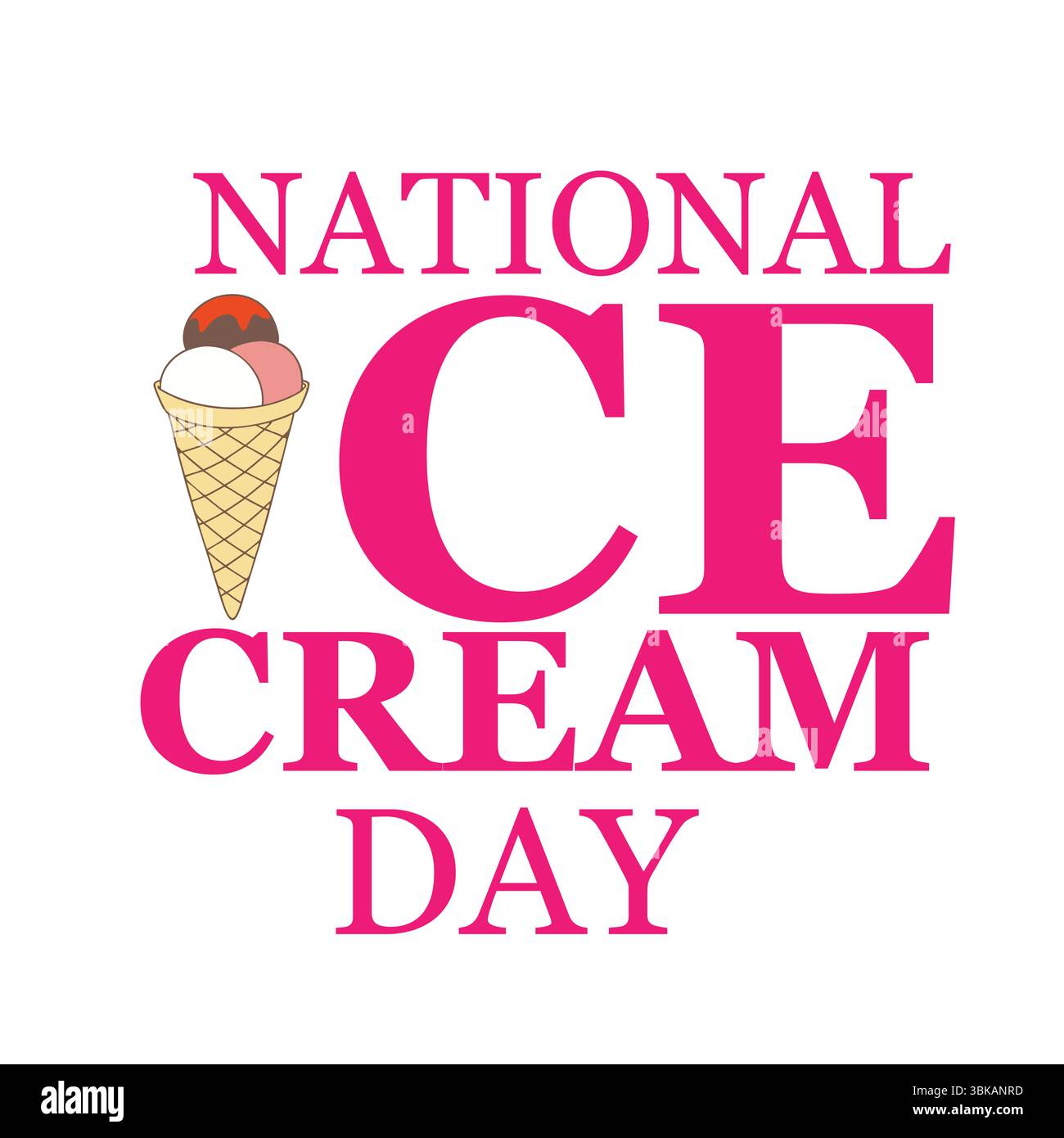 National Ice Cream Day Poster with Dual Scoop Cones Stock Vector Image ...