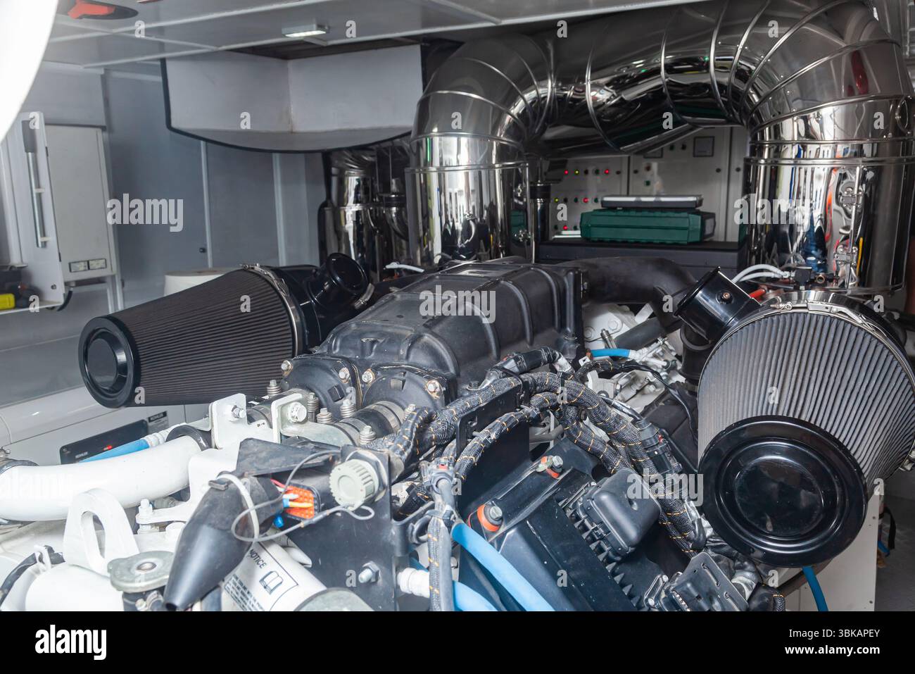 A new marine engine is installed inside a luxury yacht Stock Photo - Alamy