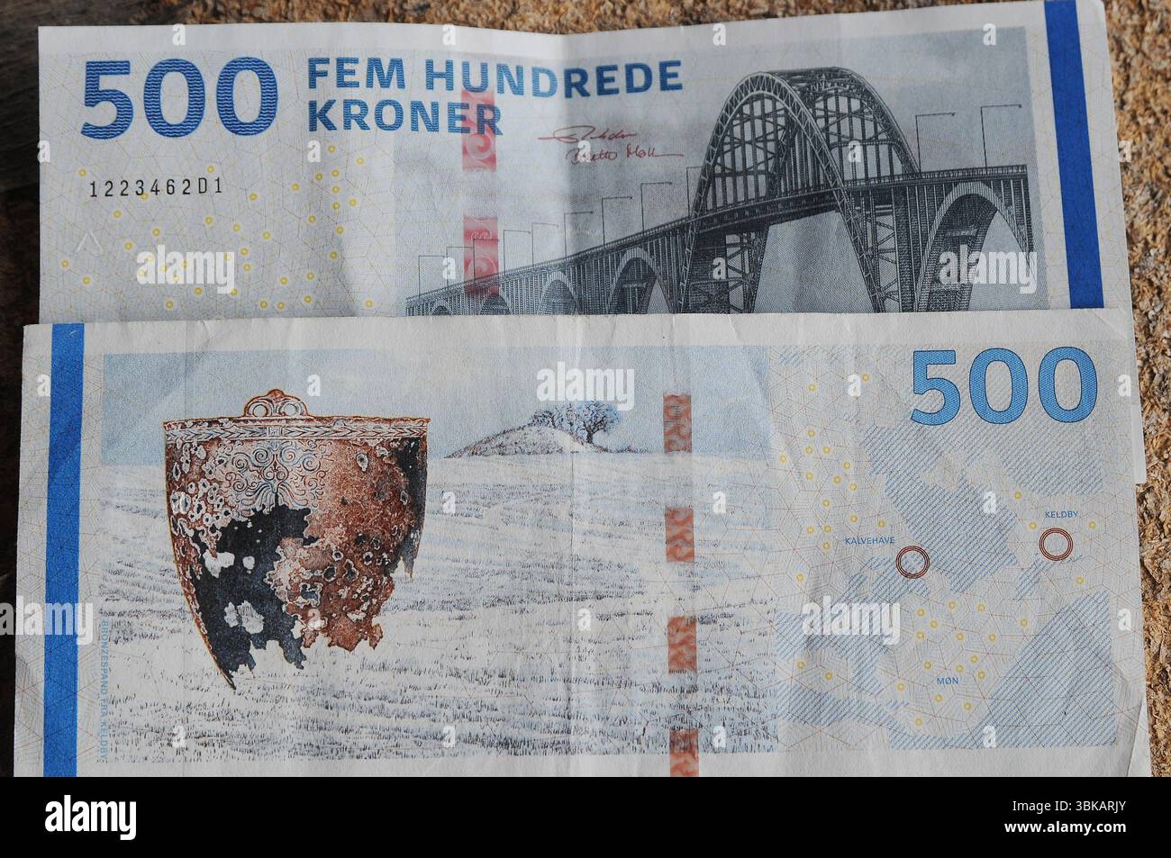 Copenhagen/ Denmark/19 JUNE 2025/Danish 500 kroner notes or bills ...