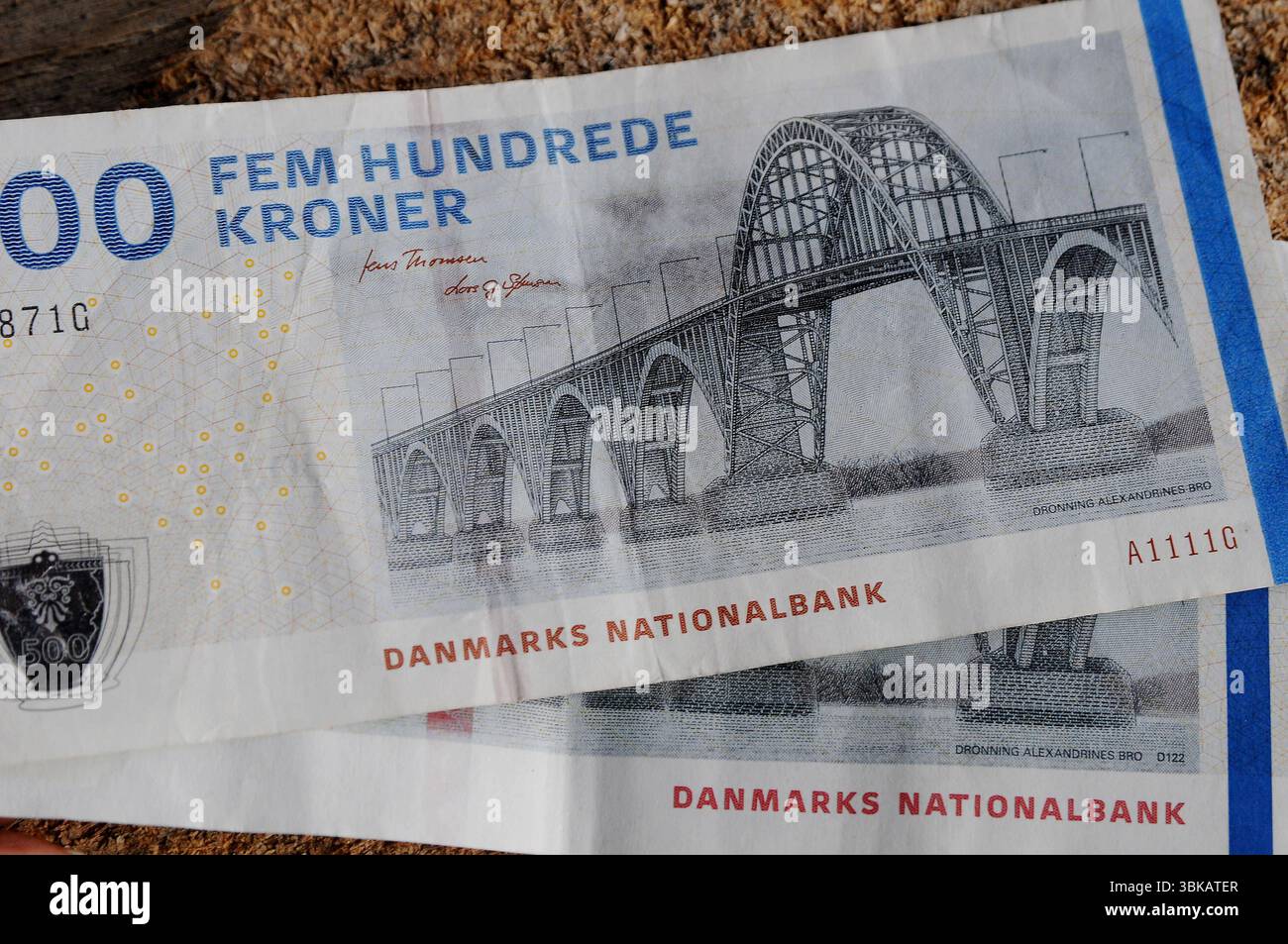 Copenhagen/ Denmark/19 JUNE 2025/Danish 500 kroner notes or bills ...