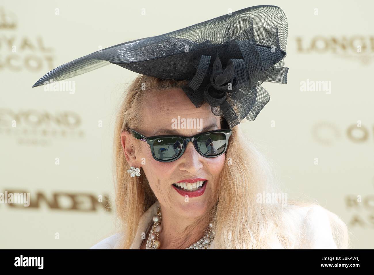 Ascot, Berkshire, UK. 19th June, 2025. Actress and Model Jerry Hall ...
