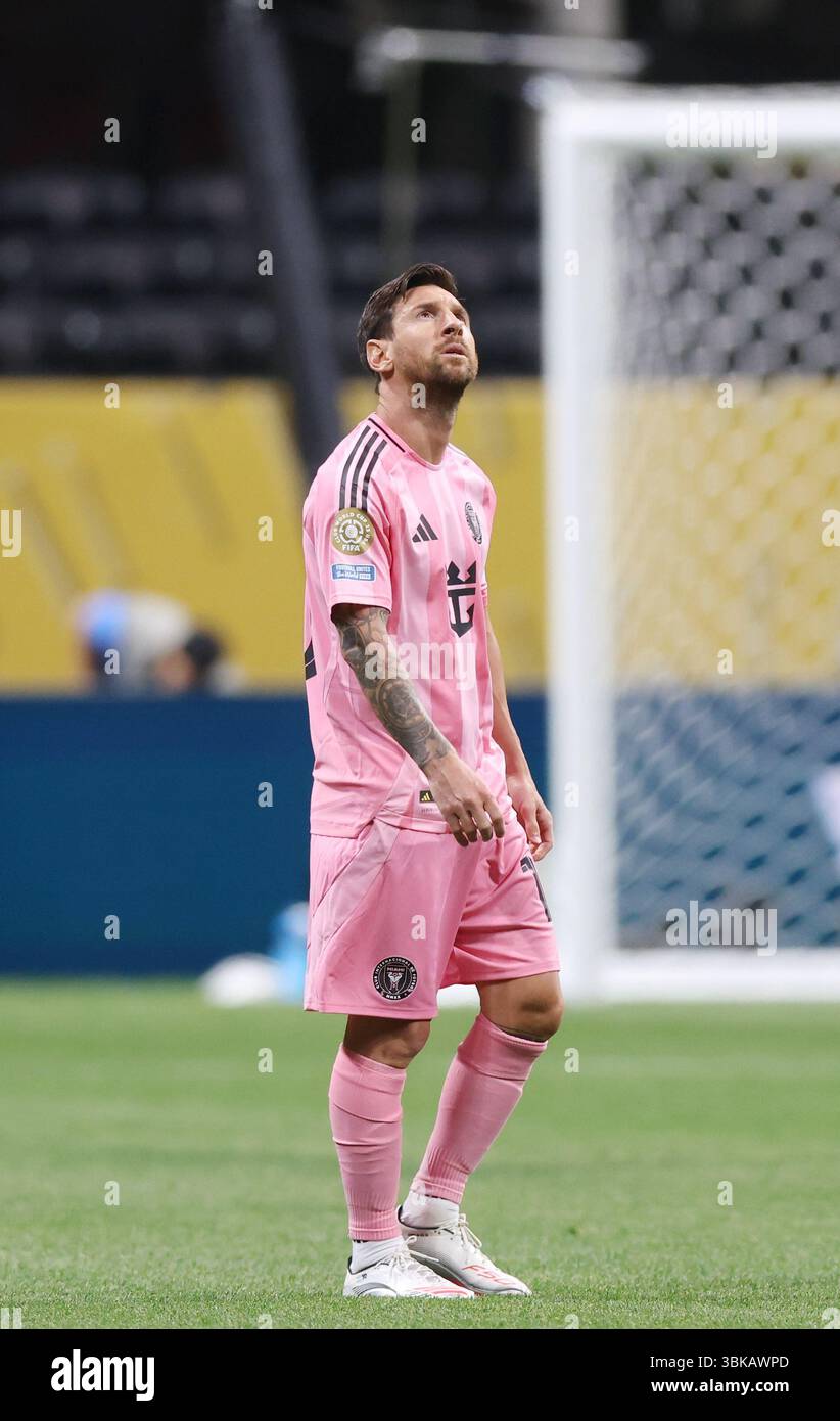 Atlanta, USA. 19th June, 2025. Lionel Messi of Inter Miami CF looks ...