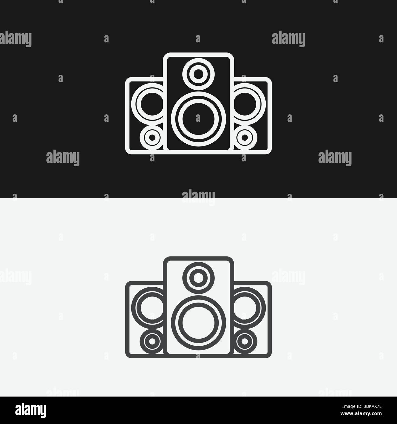 Studio Monitor Speakers on Black and White Backgrounds, Representing ...
