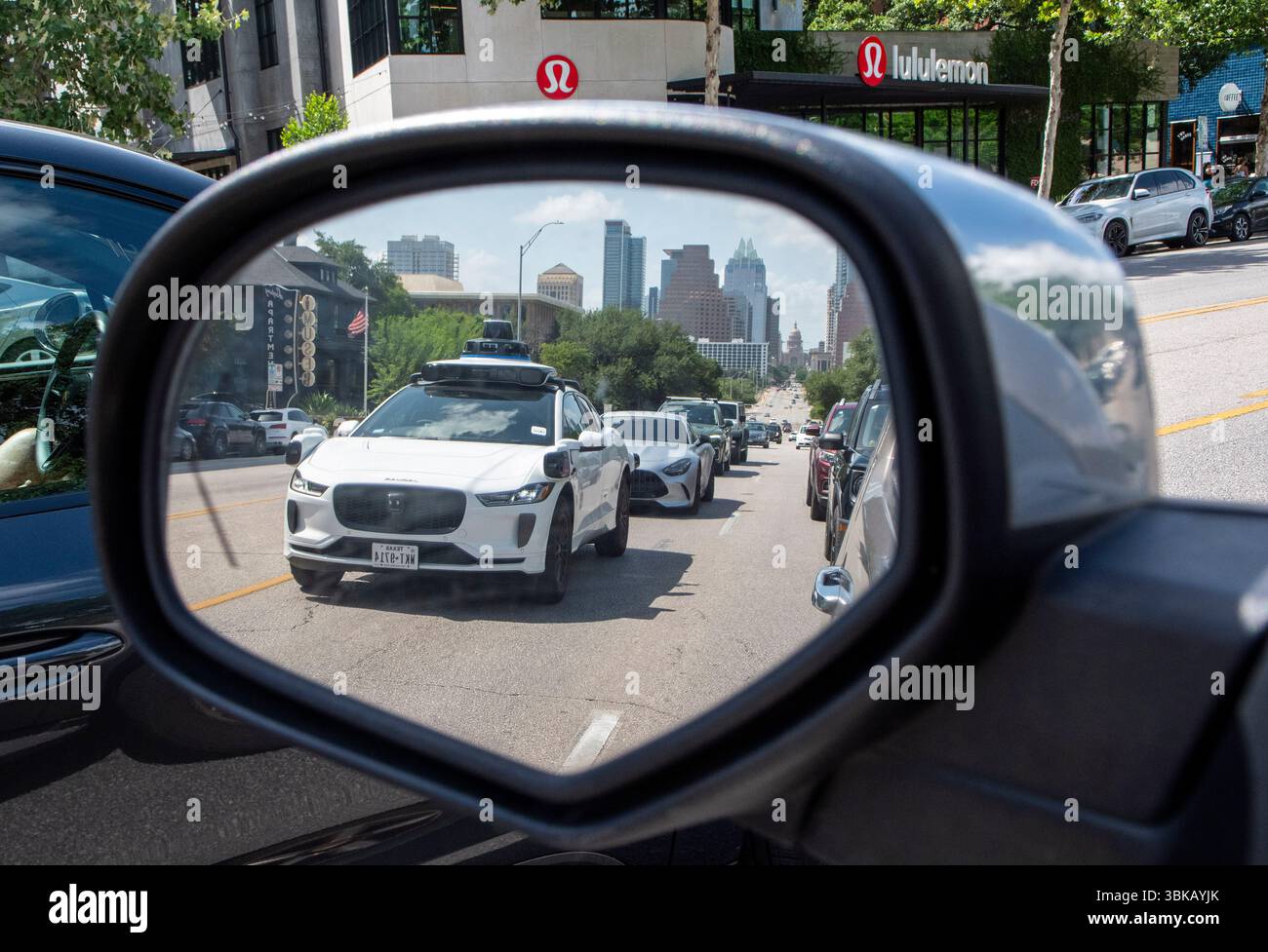 Austin Texas USA, June 19 2025: Waymo-branded robo-taxi, in partnership ...