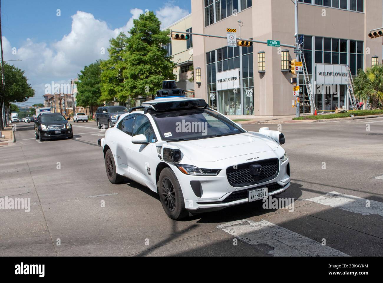 Austin Texas USA, June 19 2025: Waymo-branded robo-taxi, in partnership ...
