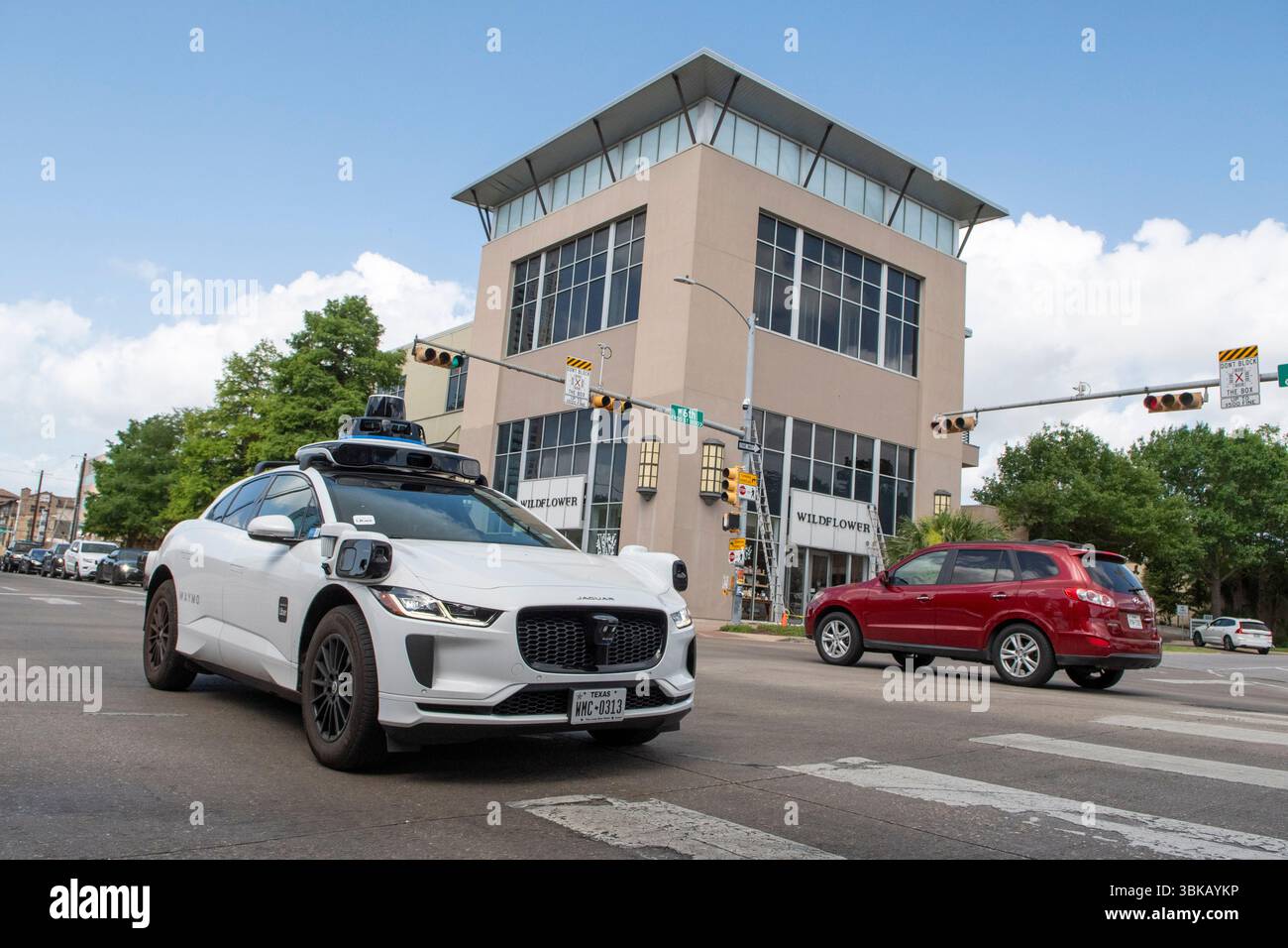 Austin Texas USA, June 19 2025: Waymo-branded robo-taxi, in partnership ...