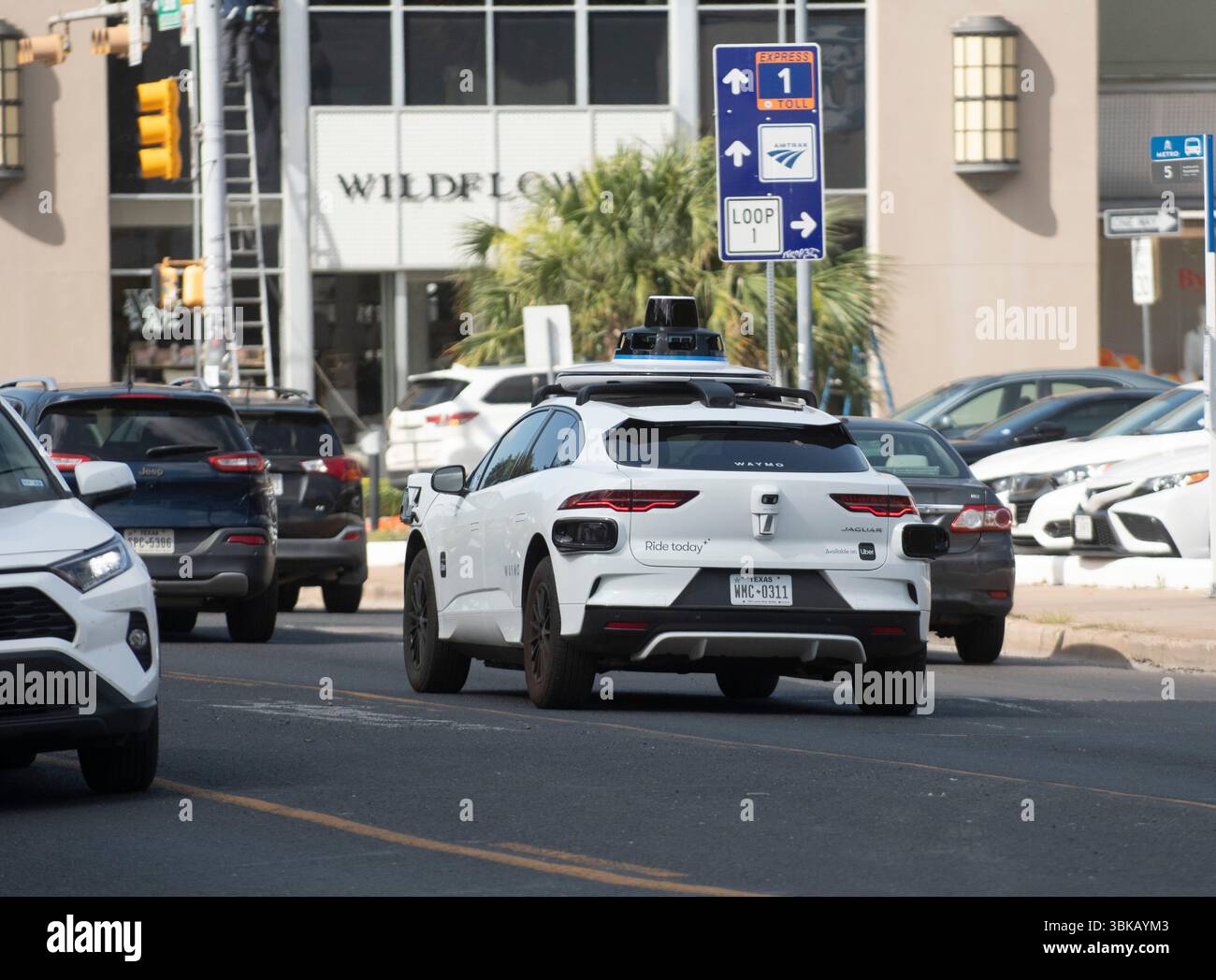 Austin Texas USA, June 19 2025: Waymo-branded robo-taxi, in partnership ...