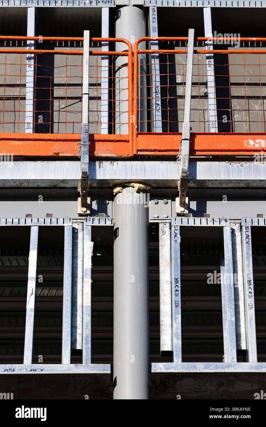 Steel skeleton frame steelwork and secondary steel frame at Radcliffe ...