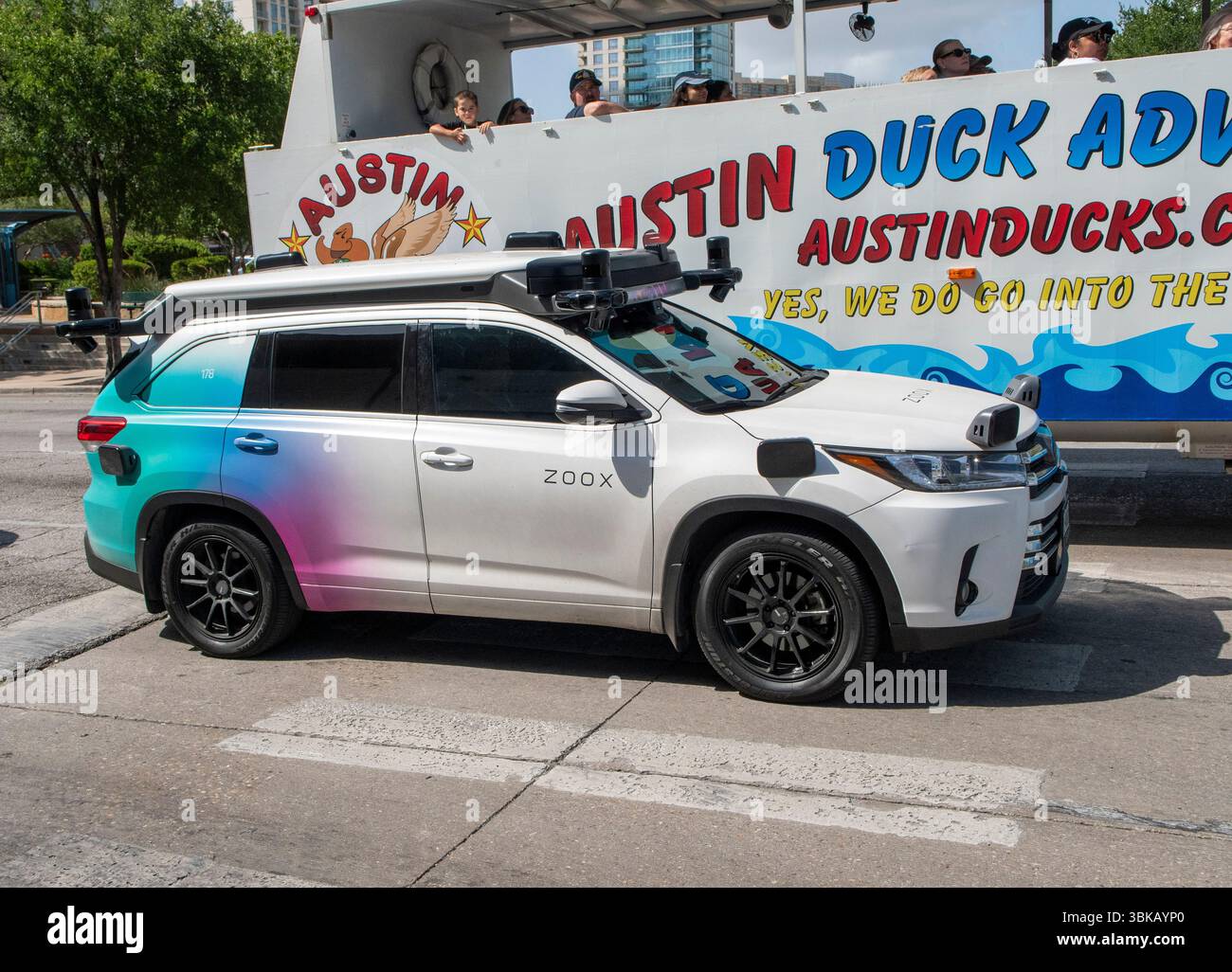 Austin Texas USA, June 19 2025: Zoox-branded Toyota Highlander ...