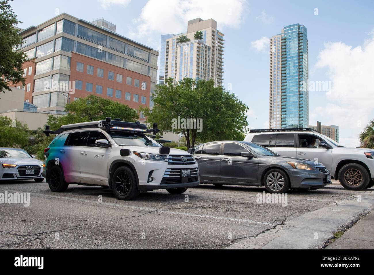 Austin Texas USA, June 19 2025: Zoox-branded Toyota Highlander ...