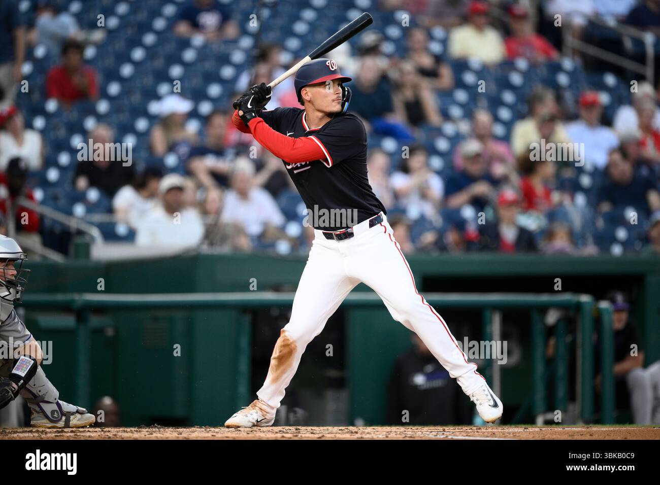 Washington Nationals' Brady House in action during a baseball game ...