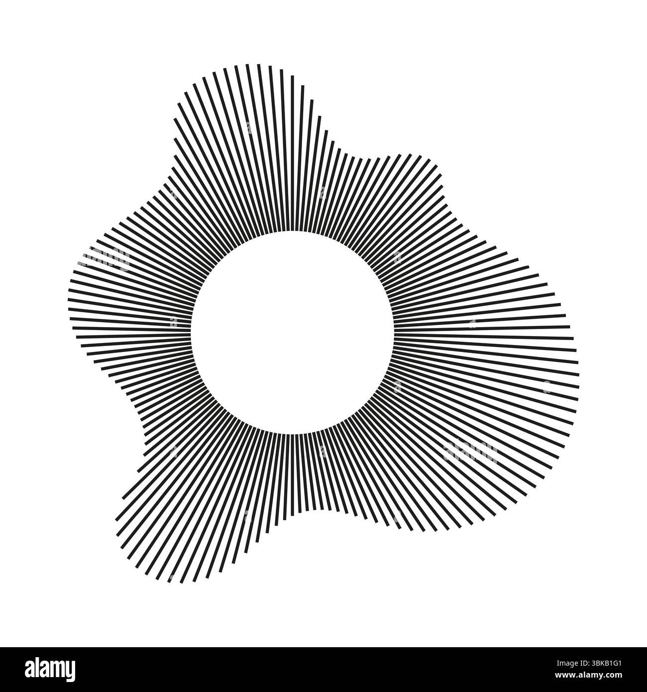 Circular wave. Sound circle lines. Sound ring. Radial wavy frame ...