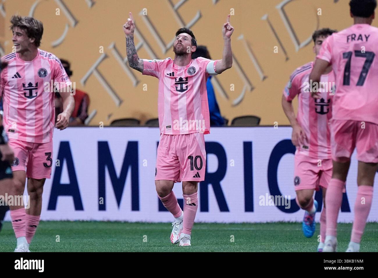 Inter Miami's Lionel Messi reacts after scoring during the Club World ...
