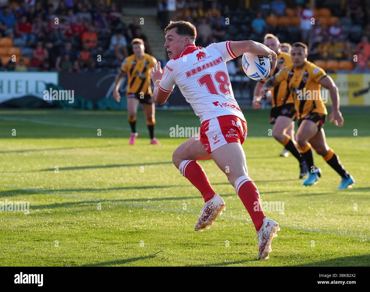 Hull Kingston Rovers' Jack Broadbent scores their first try during the ...