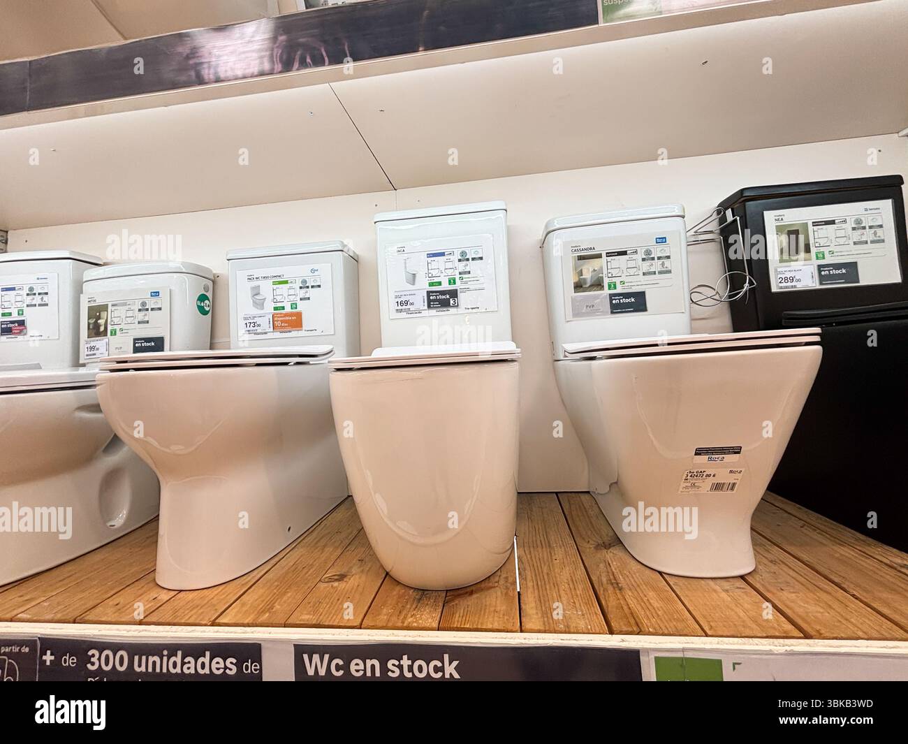 Alicante, Spain - June 18, 2025: Display of modern toilets in home ...