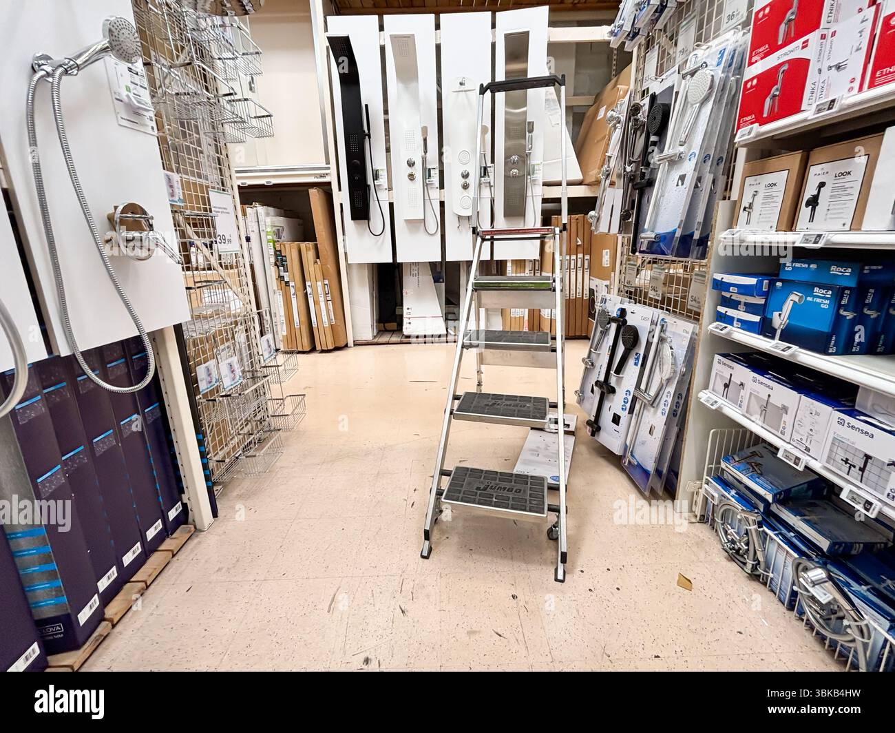 Alicante, Spain - June 18, 2025: Step ladder stands in a home ...