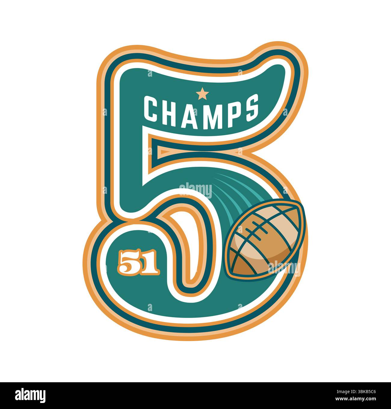 Varsity sport patch with number font and rugby ball for university team ...