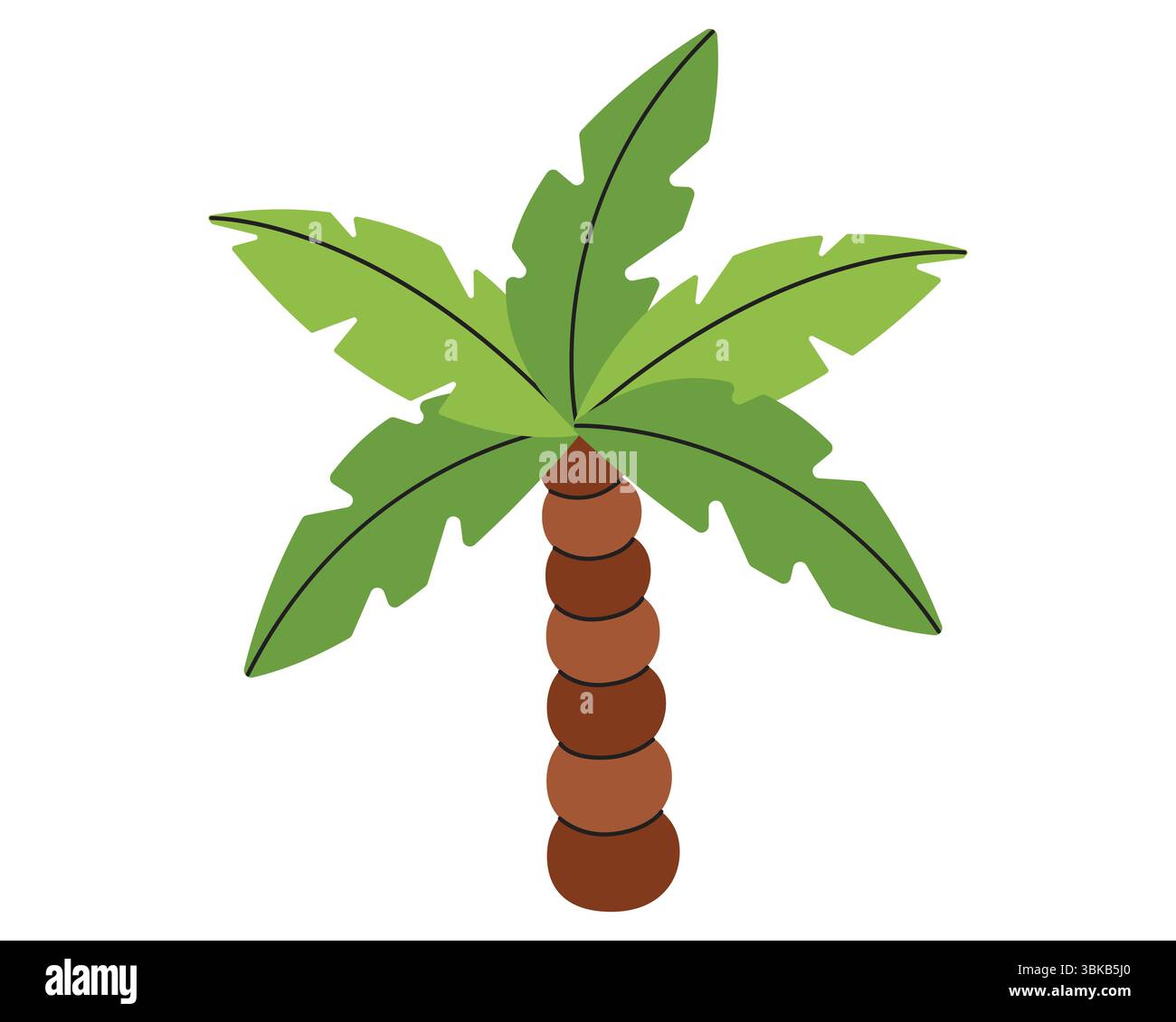 Cartoon palm tree. Vector illustration in flat style Stock Vector Image ...