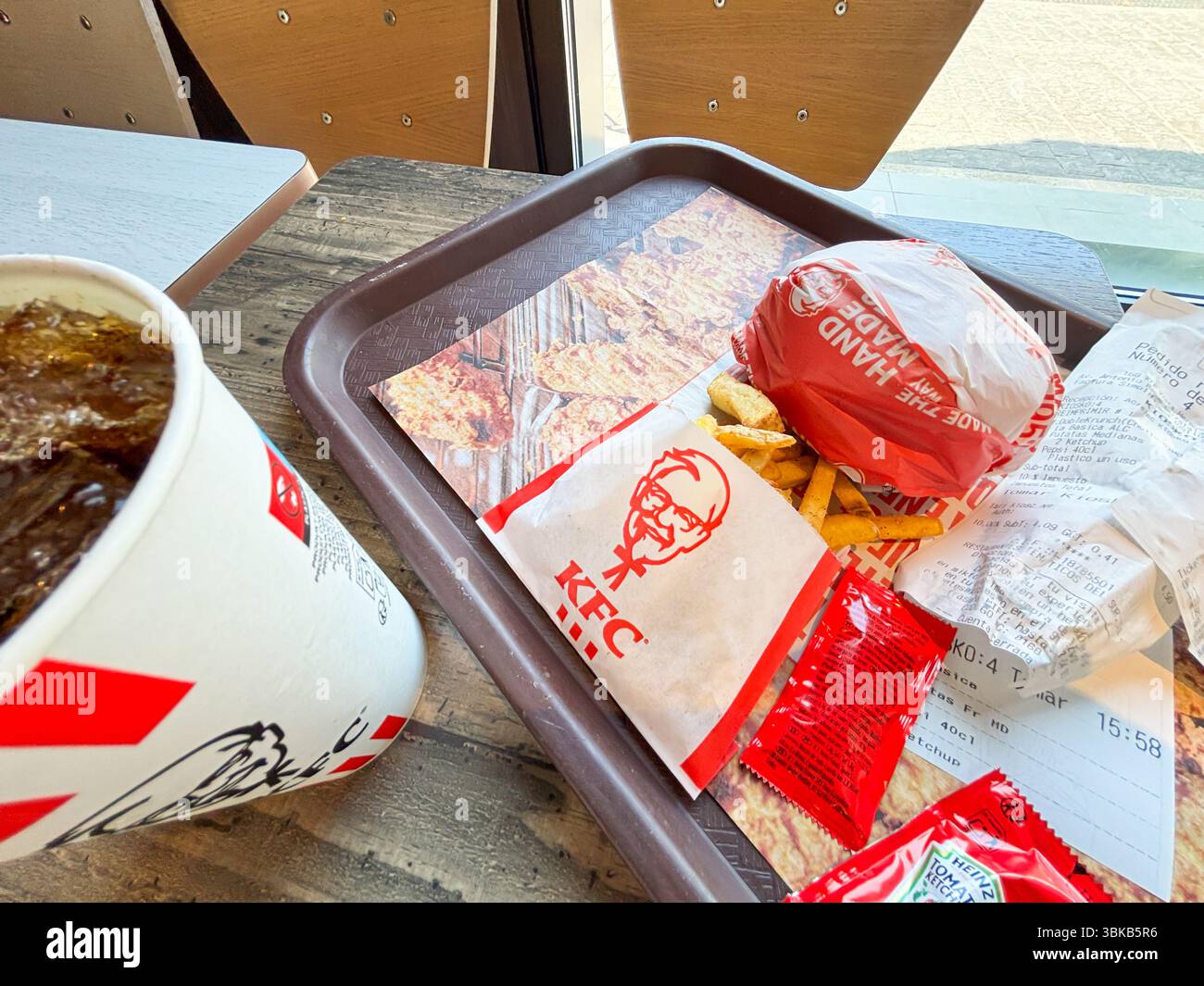 Alicante, Spain - June 18, 2025: KFC meal tray includes fried chicken ...