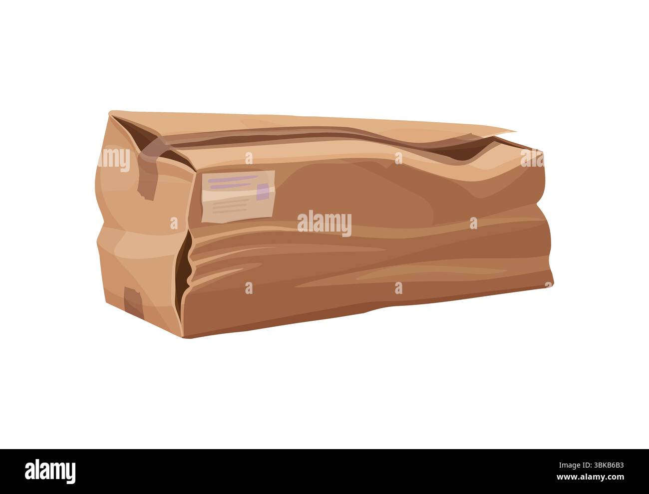 Damaged and ripped parcel cardboard box. Ripped wet delivery box ...