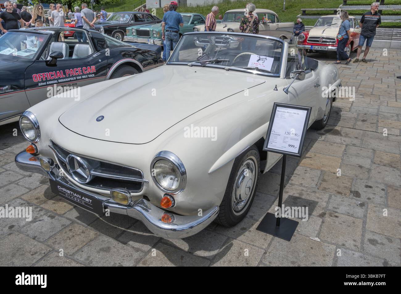Classic car meeting, Mercedes-Benz 190 SL convertible roadster from ...