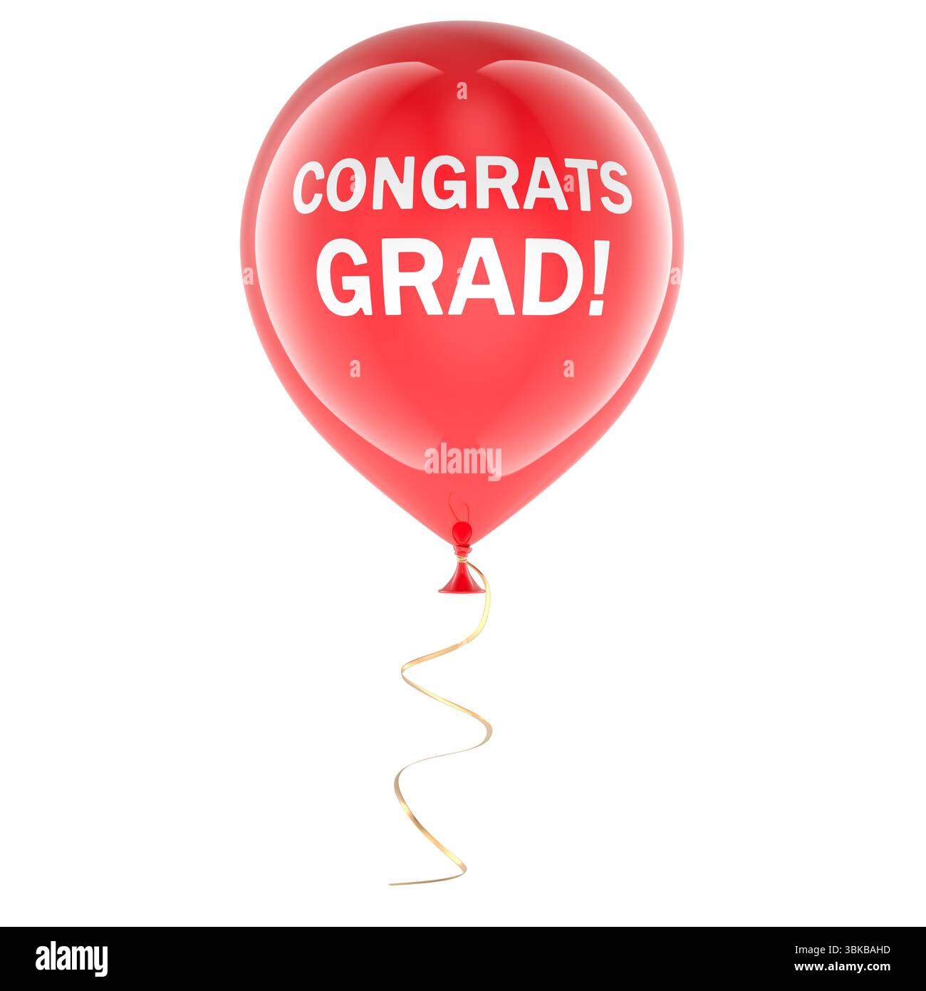 Congrats Grad, Red balloon. Graduation celebration party, concept. 3D ...