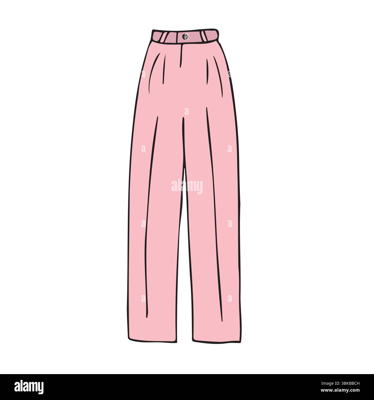 Vector hand drawn sketch doodle colored trousers isolated on white ...